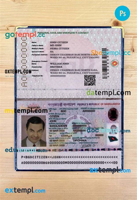 Bangladesh E Passport Psds Editable Scan And Photograghed Picture Template 2 In 1 2020