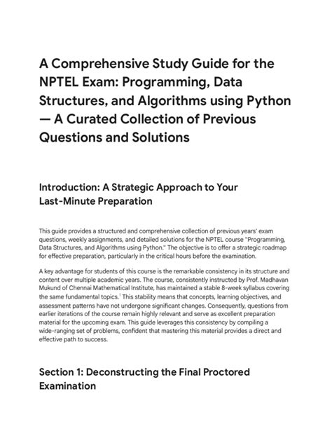 Nptel Python Dsa Exam Prep Pdf Theoretical Computer Science Algorithms