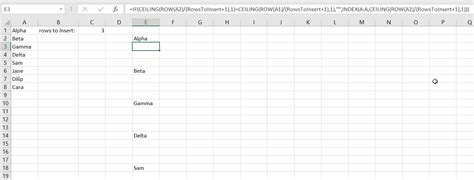 Excel How To Insert N Number Of Blank Rows Between Existing Rows