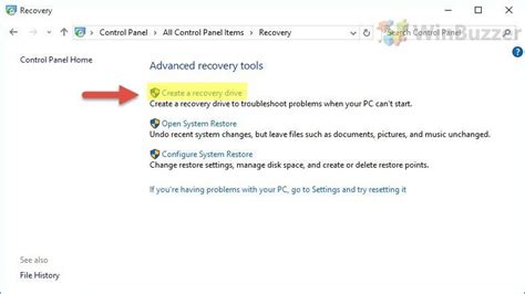 How To Create A Bootable Usb Flash Recovery Drive In Windows 10 Winbuzzer