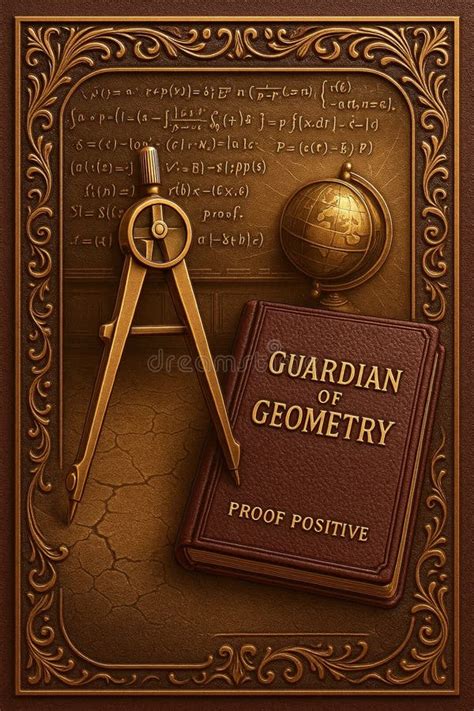 Intricate Book Cover Featuring Geometric Tools And Mathematical Concepts In A Textured Design