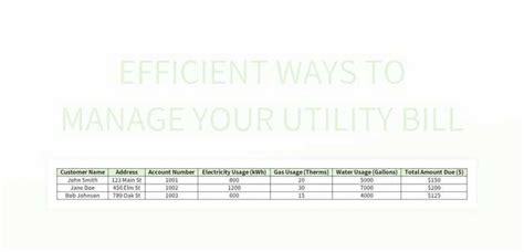 Effective Methods For Utility Bill Management Excel Template Free Download Pikbest
