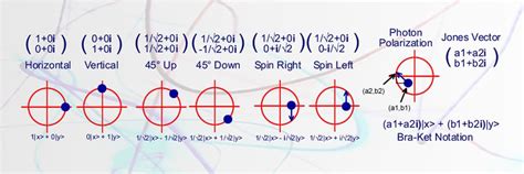 Photon Polarization Cheat Sheet Jones Vectors Braket Notation Visual Orientation Quantum
