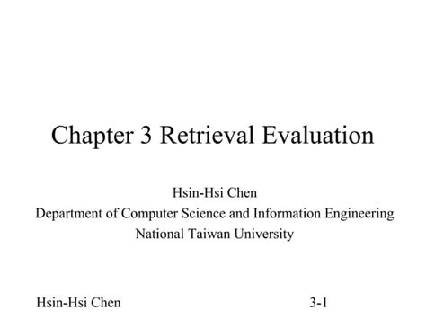 Chapter 3 Retrieval Evaluation Ppt