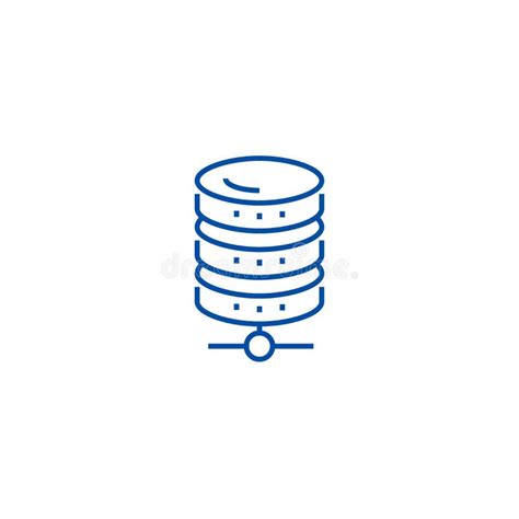 Database Network Line Icon Concept Database Network Flat Vector Symbol
