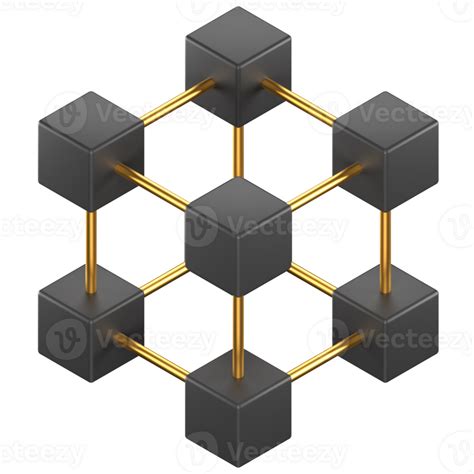 3d Icon Of A Black Blockchain Symbol 53949197 Png