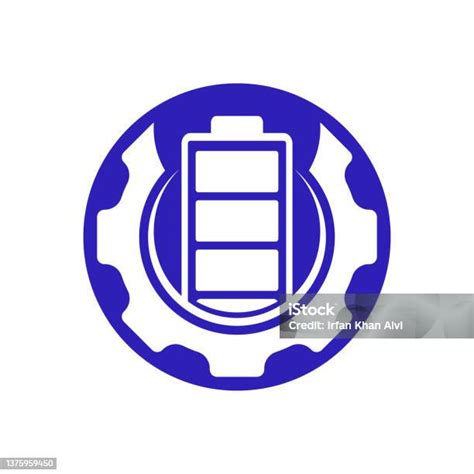 산업 에너지 및 전력 로고 디자인 컨셉 배터리 및 기어 아이콘 벡터 로고 디자인 공장 산업 건물에 대한 스톡 벡터 아트 및 기타 이미지 공장 산업 건물 공학 급유