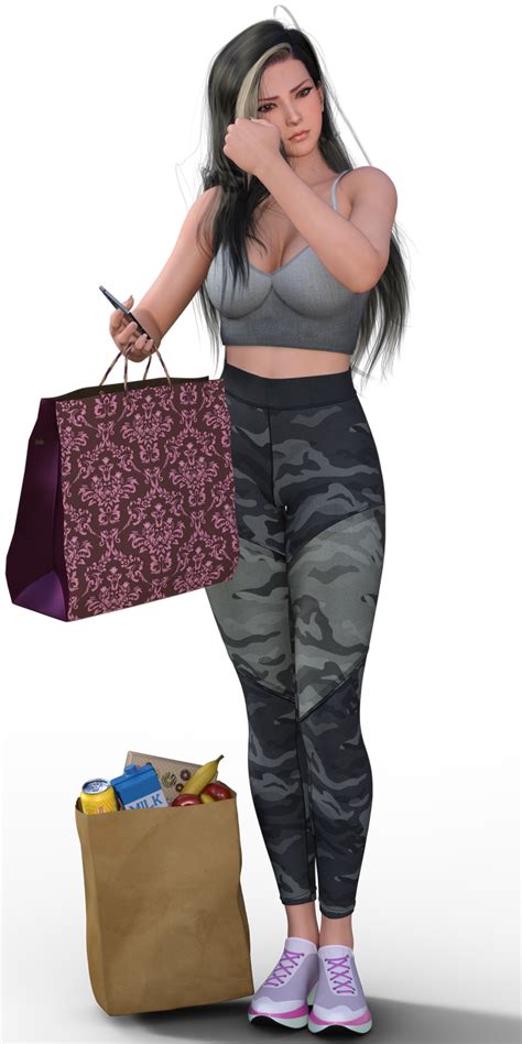 3d Cute Asian Girl In Leggings Tank Top 4k 1 By Perfectdark023 On