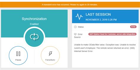 Synchronization Errors Sap Cloud For Customer Server Side Integration Ssi
