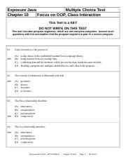 Test Key Docx Exposure Java Multiple Choice Test Chapter Focus