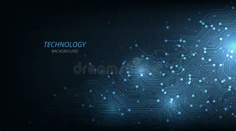 Blue Technology Background With Circuit Diagram Stock Vector Illustration Of Background