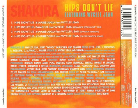 Release “hips Dont Lie” By Shakira Feat Wyclef Jean Cover Art