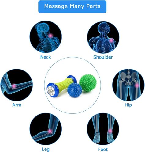 Plantar Fasciitis Relief Set Foot Massage Roller With 2 Spiky Massage Balls Trigger Point