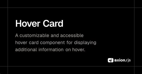 Hover Card Axionjs
