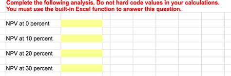 Solved X H Calculating Npv Excel 5 X File Home Insert