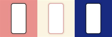 휴대 전화 이랑 세트입니다 스마트폰 빈 화면 디스플레이 만화 스타일 휴대폰 프레임 벡터 프리미엄 벡터