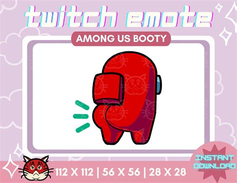 Among Us Sus Booty Twitch Emote Funny Emotes Youtube Discord Emote