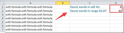 How To Count The Number Of Words In A Cell Or A Range Cells In Excel
