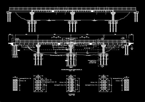 Rcc Bridge Structure Detail Plan And Elevation 2d View Cad Block Layout