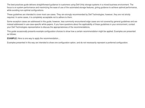 Overview Dell Unity Best Practices Guide Dell Technologies Info Hub