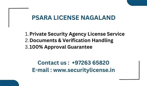 Private Security Agency License In Nagaland PSARA In Nagaland