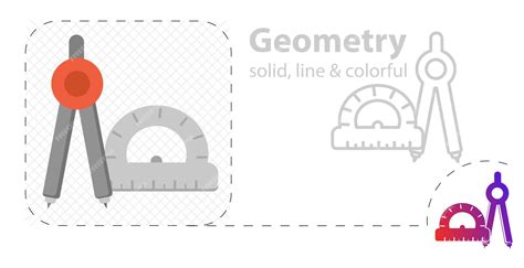 Premium Vector Geometry Sign Compass With Protractor Isolated Flat