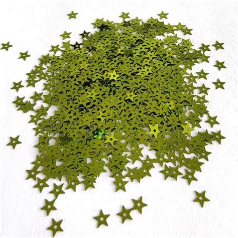 Lentejuela Estrella Verde Limón 5mm 10 Gramos Meses Sin Interés