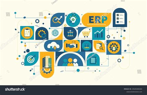Erp Enterprise Resource Planning Concept Business Stock Vector Royalty Free 2525340163