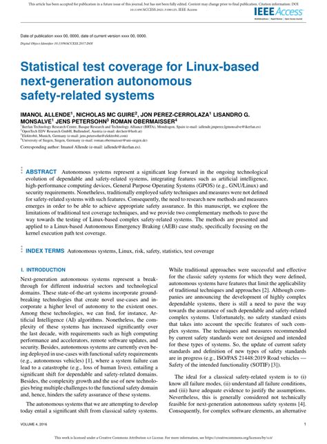 Pdf Statistical Test Coverage For Linux Based Next Generation