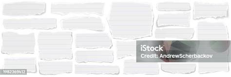 줄이 그어진 종이 조각의 길쭉한 콜라주 벡터 일러스트 레이 션입니다 0명에 대한 스톡 벡터 아트 및 기타 이미지 0명 공란 구겨진 Istock