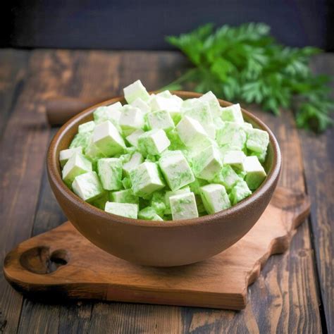 Paneer Cube In The Bowl Premium Ai Generated Image