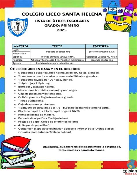 Lista Escolar Primero Pdf