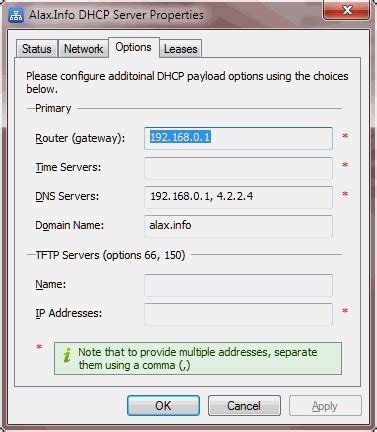 DHCP Server For Windows With NTP Option Stack Overflow