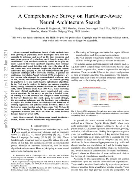 pdf a comprehensive survey on hardware aware neural architecture search kaoutar el maghraoui