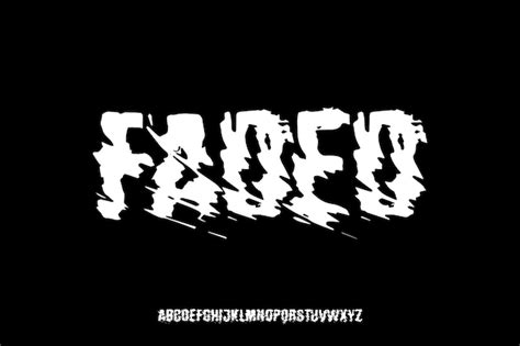 Premium Vector Textured Faded Creative Vector Brush Display Alphabet Font Design