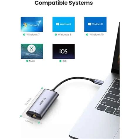 خرید تبدیل Usb C به Rj45 2 5g Ethernet یوگرین مدل Cm275 کد 70446 یوگرین