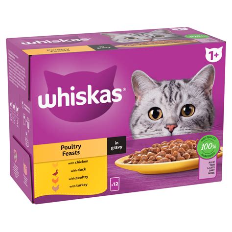 Whiskas 1 Cat Pouches Poultry Selection In Gravy 12 X 85g Pets Fast