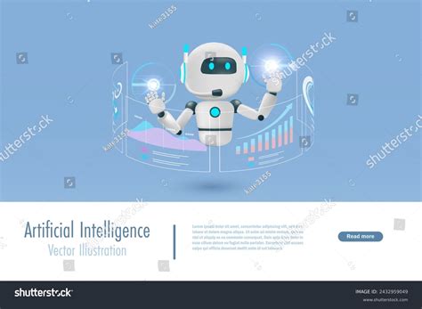 Ai Chat Robot Analyzing Business Graph Stock Vector Royalty Free