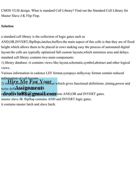 CMOS VLSI Design What Is Standard Cell Library Find Out The Standa Pdf
