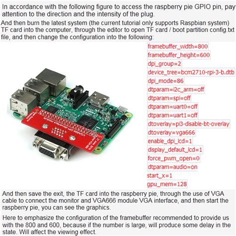 VGA Adapter Module Board For Raspberry Pi B Model B FA Electronic Pro