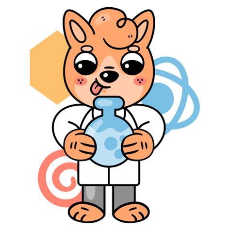 Chemist Fred The Fox Lineal Color Sticker Freepik