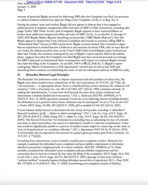 Sec Targets Ripple With New Motion •