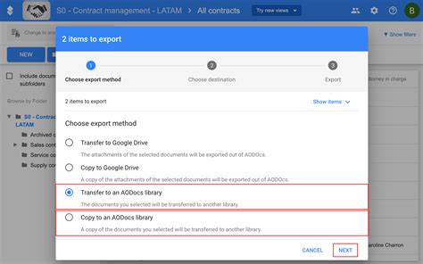 Export Or Copy Documents Or Folders From Team Folders Or Secured Folders Aodocs Knowledge Base