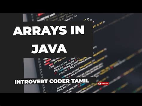 Java Arrays Non Primitive Datatype Java Tamil Episode 3