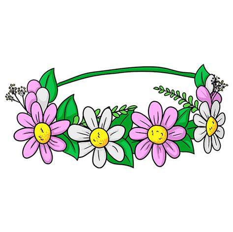 How To Make Flower Crown Drawing At Amber Joel Blog