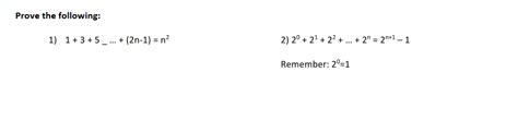 solved prove the following 1 1 3 5 2n 1 n2 2