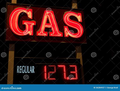 Neon Gas Sign Stock Image Image Of Electric Station 36284937
