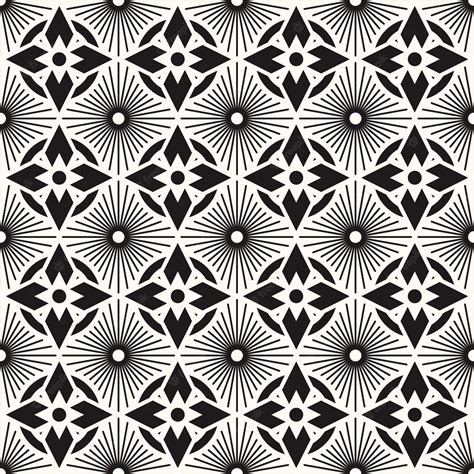 Premium Vector Vector Geometric Abstract Seamless Monochrome Pattern
