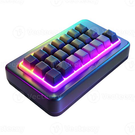 Dramatic Artistic Neon Keypad 3d Render Authentic 56474908 Png