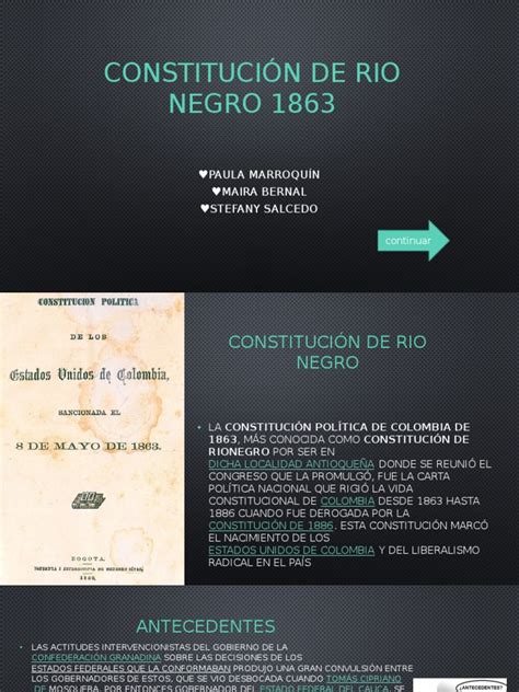 Constitución De Rio Negro 1863 Pdf Colombia Formas De Gobierno